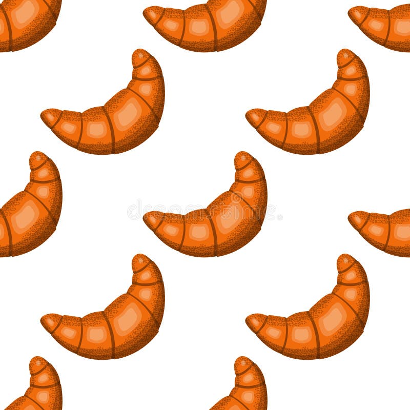 Seamless Croissant Pattern. Vector Illustration on a White Background ... Seamless Croissant Pattern. Vector Illustration on a White Background ...