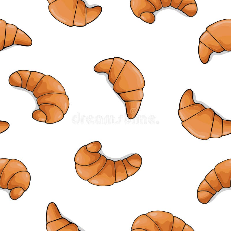Croissant Pattern Seamless. Bagel Background Vector Illustration Stock ... Croissant Pattern Seamless. Bagel Background Vector Illustration Stock ...