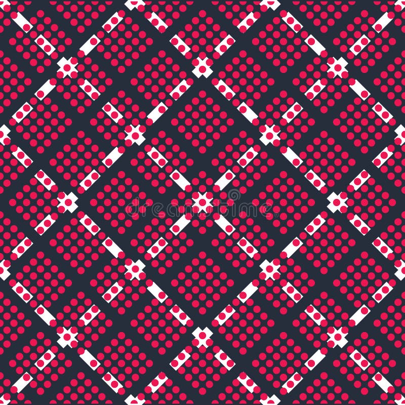 Seamless Crossed Dots Lines Geometric Pattern, Abstract Minimal Vector ...
