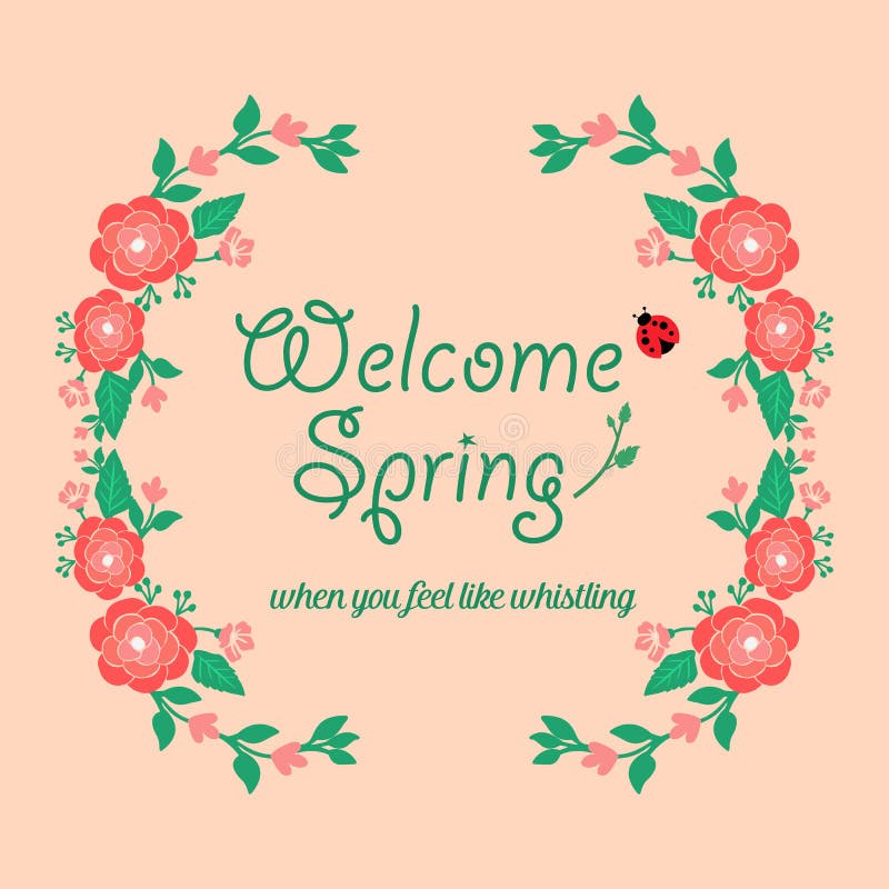 Seamless Crowd of Leaf and Rose Flower Frame, for Welcome Spring ...