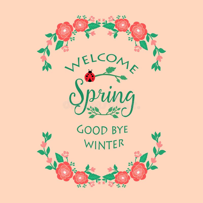 Seamless Crowd of Leaf and Red Rose Flower Frame, for Welcome Spring ...