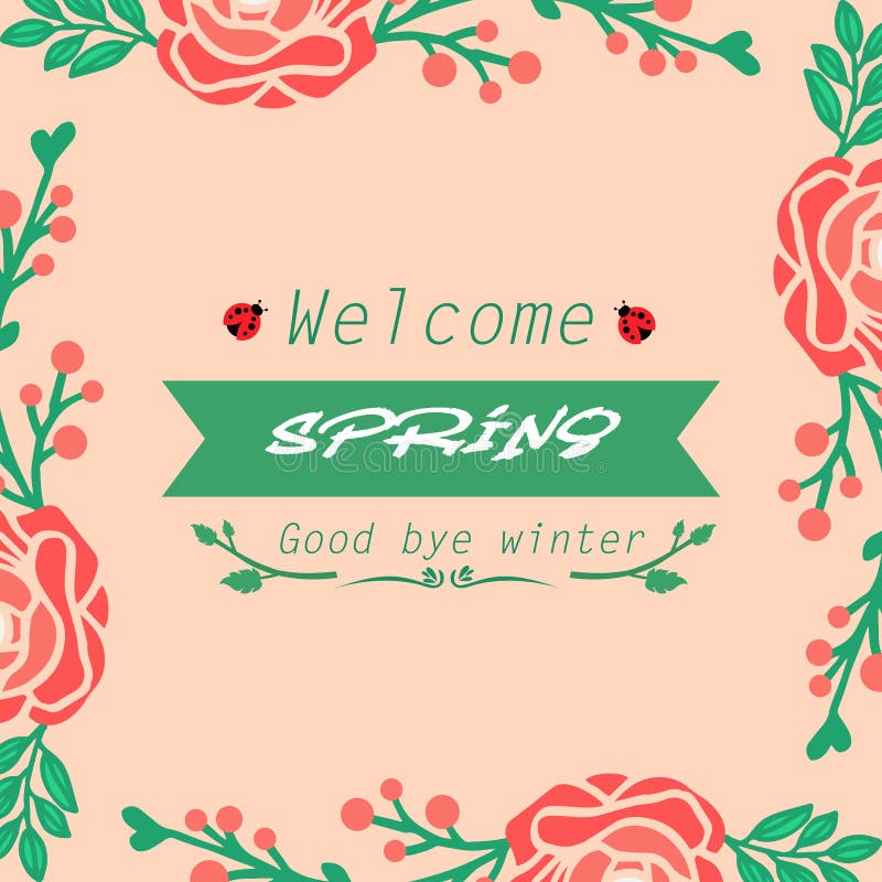 Seamless Crowd of Leaf and Rose Flower Frame, for Welcome Spring ...