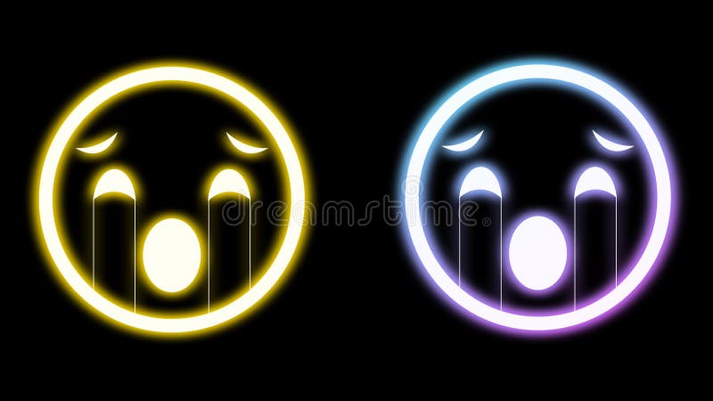 Crying Emoji Icon, Emoticon with Tears, Facial Expression, Loop ...
