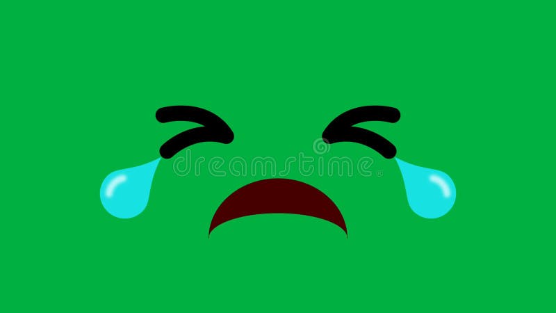 Seamless Crying Emoji Clip Isolated on Green Background Stock Footage ...