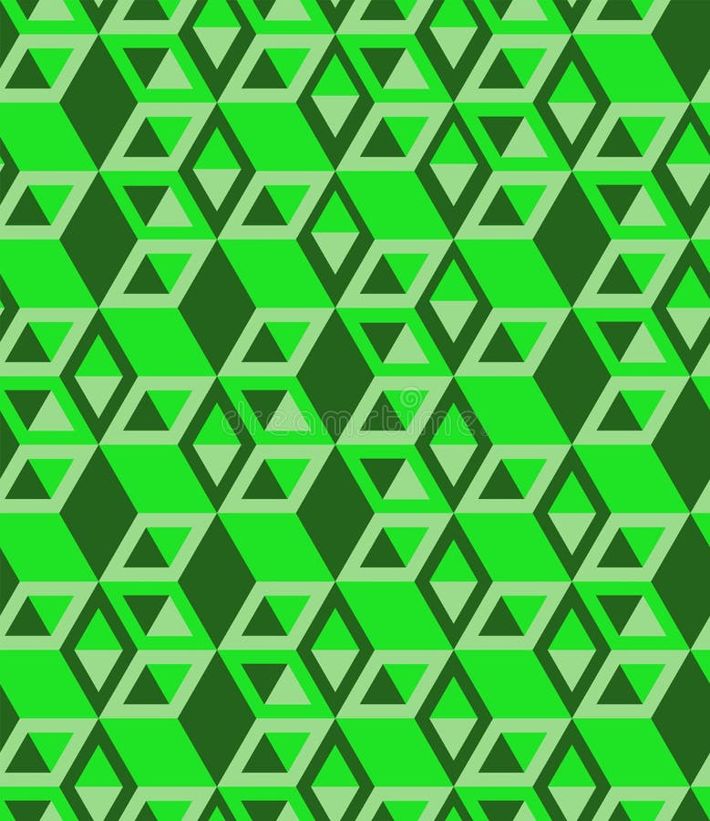 Seamless Cubes Pattern. 3d Green Vector Geometric Wallpaper, Cube ...