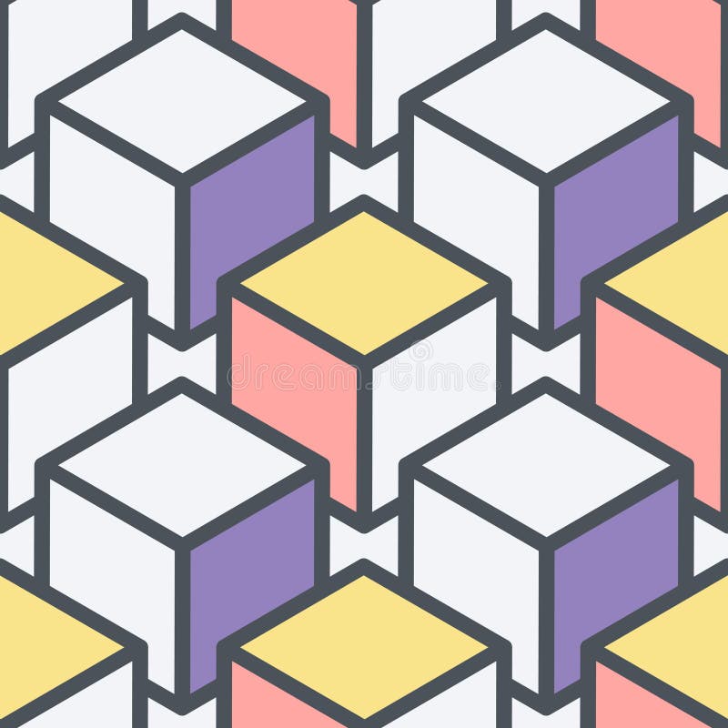 Seamless cubes pattern stock vector. Illustration of ornamental - 182577843
