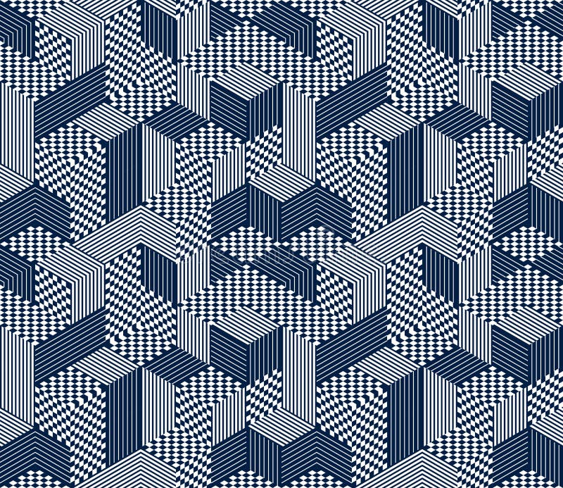 Textile Seamless Pattern Cubes White Texture Triangles Stock ...