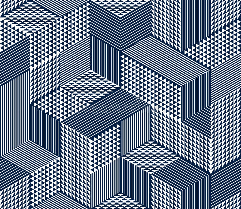 Textile Seamless Pattern Cubes White Texture Triangles Stock ...