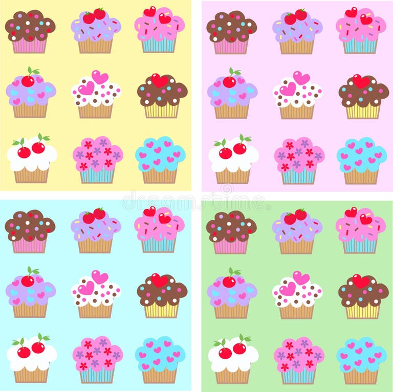 Pink Cupcake Backgrounds Stock Illustrations – 991 Pink Cupcake ...