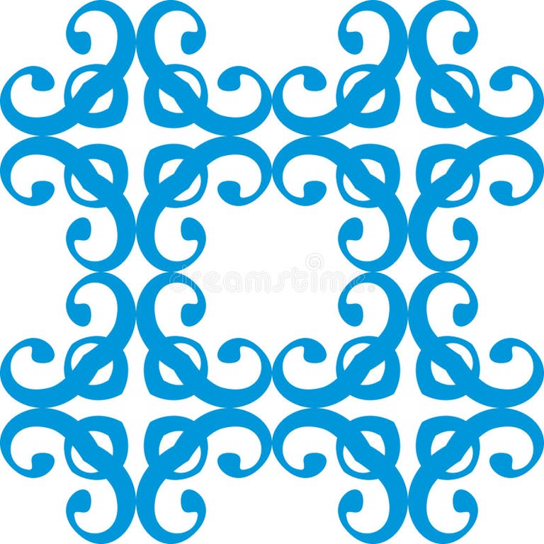 Seamless Curled Repeat Pattern Stock Vector - Illustration of blue ...