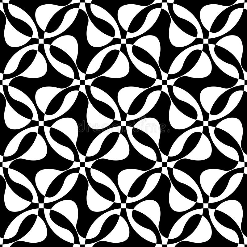 Seamless Curved Shape Pattern Stock Vector - Illustration of monochrome ...