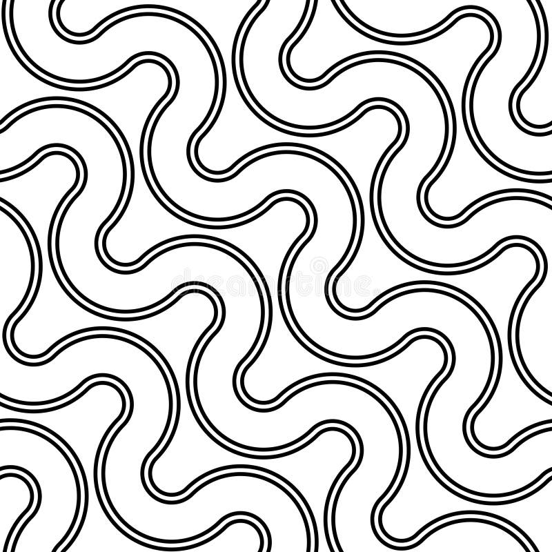 Seamless Curved Shape Pattern Stock Vector - Illustration of fashion ...