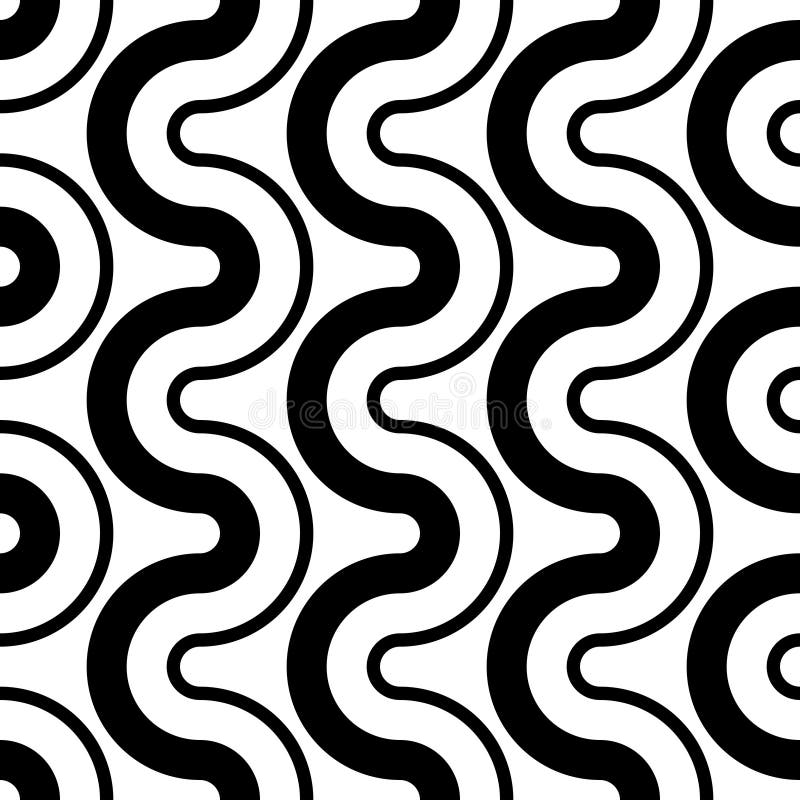 Seamless Curved Shape Pattern Stock Vector - Illustration of element ...