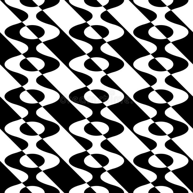 Seamless Curved Shape Pattern Stock Vector - Illustration of retro ...