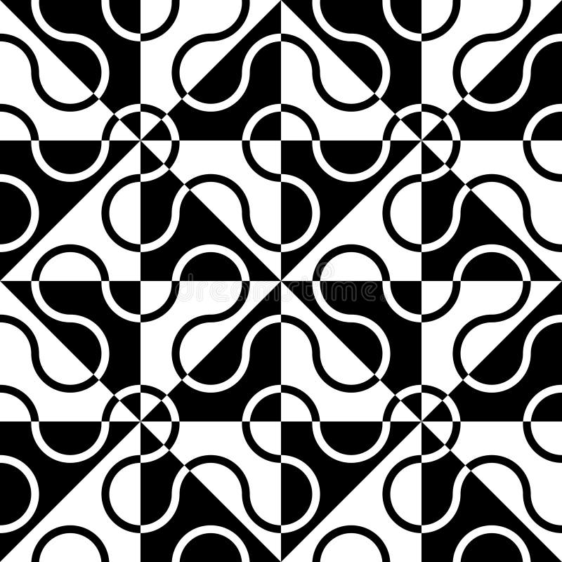 Seamless Curved Shape Pattern Stock Vector - Illustration of design ...