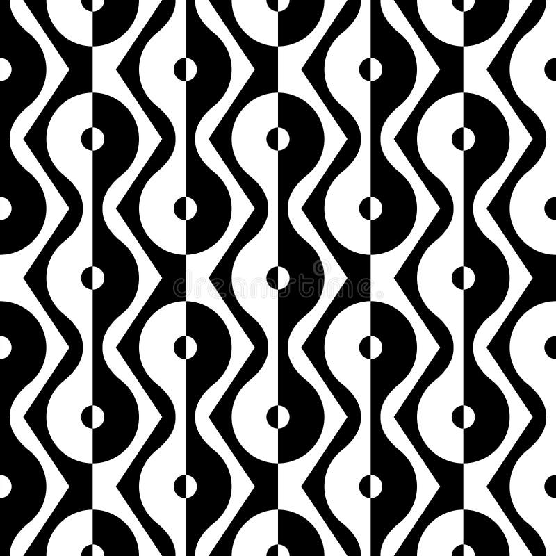 Seamless Curved Shape Pattern Stock Vector - Illustration of lattice ...