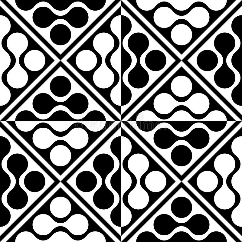 Seamless Curved Shape Pattern Stock Vector - Illustration of retro ...