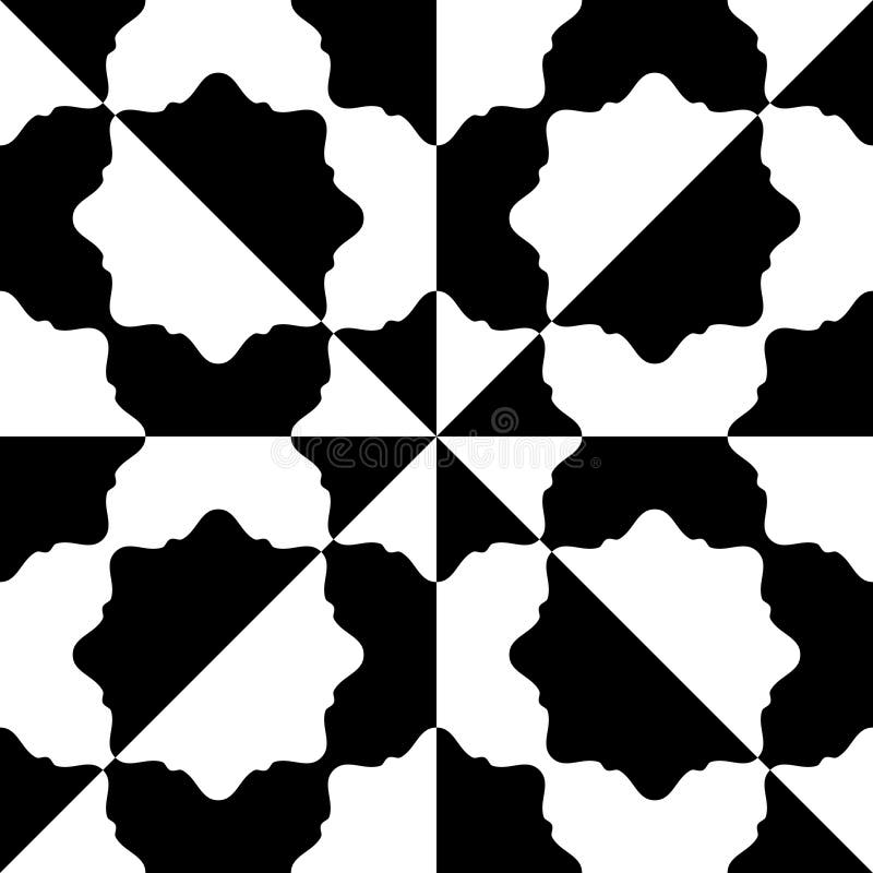 Seamless Curved Shape Pattern Stock Vector - Illustration of black ...