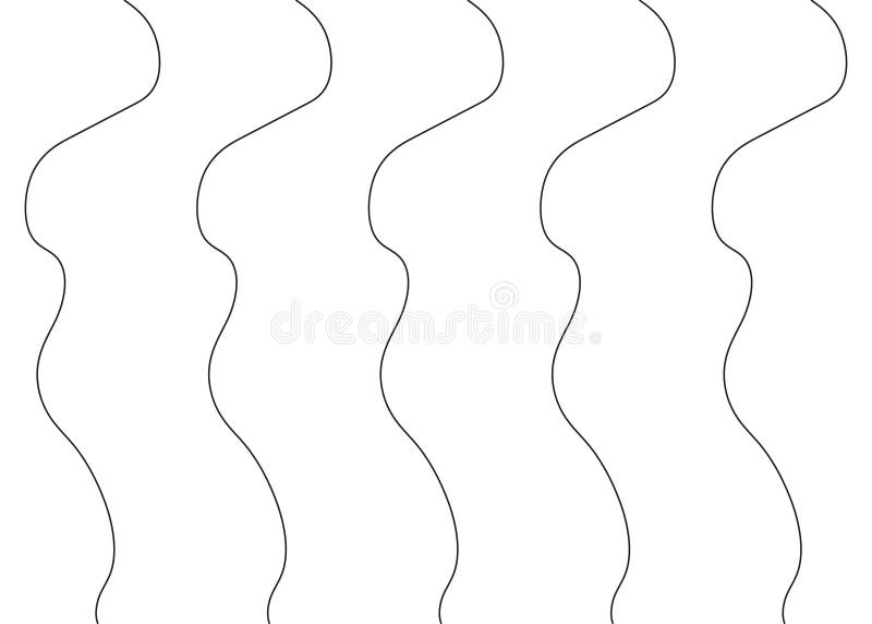 Seamless Curved Shape Pattern. Vector Black and White Damask Line ...