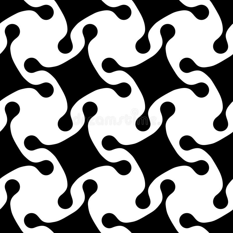 Seamless Curved Shape Pattern Stock Vector - Illustration of monochrome ...