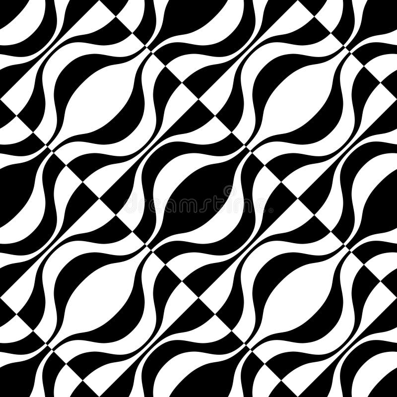 Seamless Curved Shape Pattern Stock Vector - Illustration of grid ...