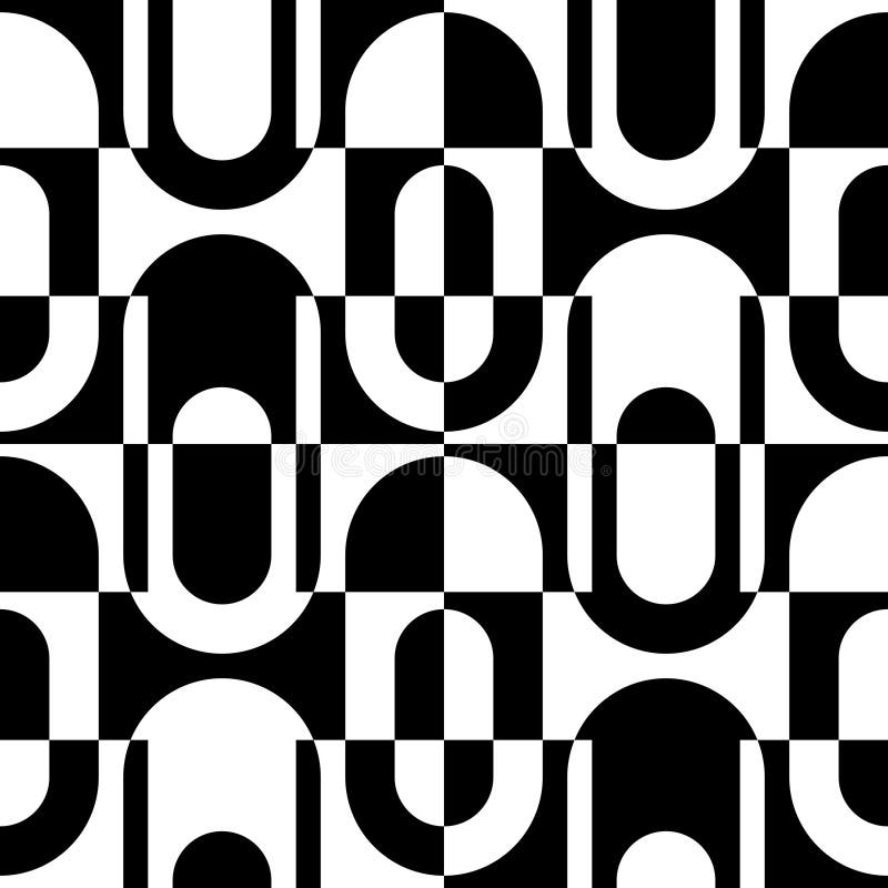 Seamless Curved Shape Pattern Stock Vector - Illustration of geometric ...