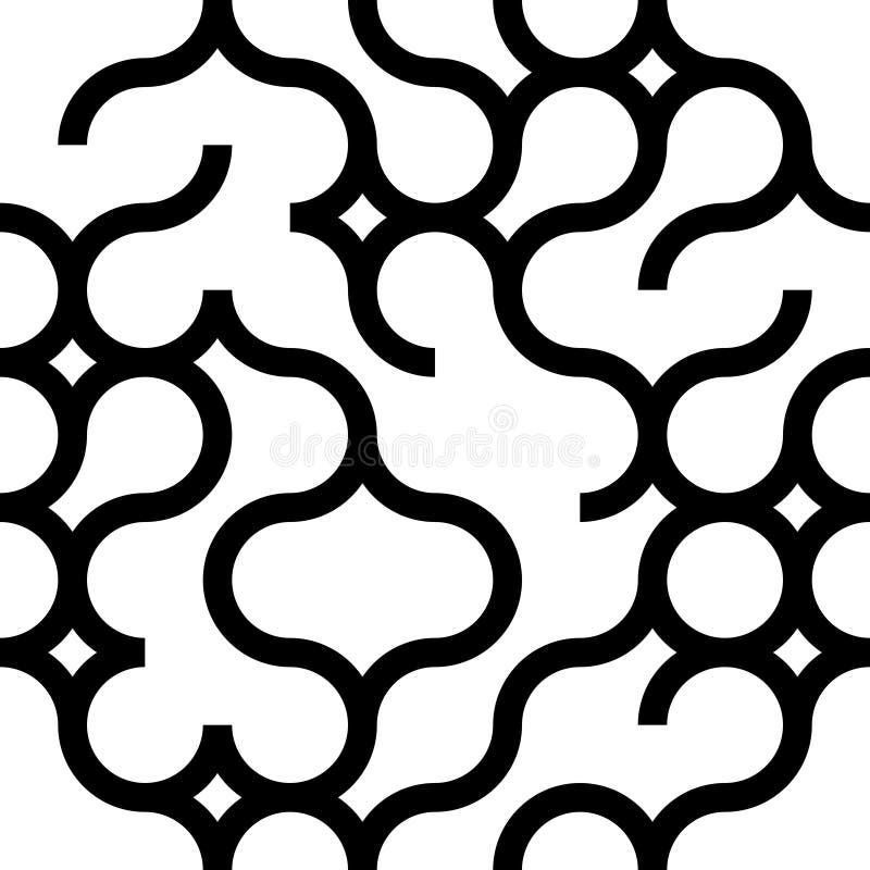 Seamless Curved Shape Pattern Stock Vector - Illustration of modern ...