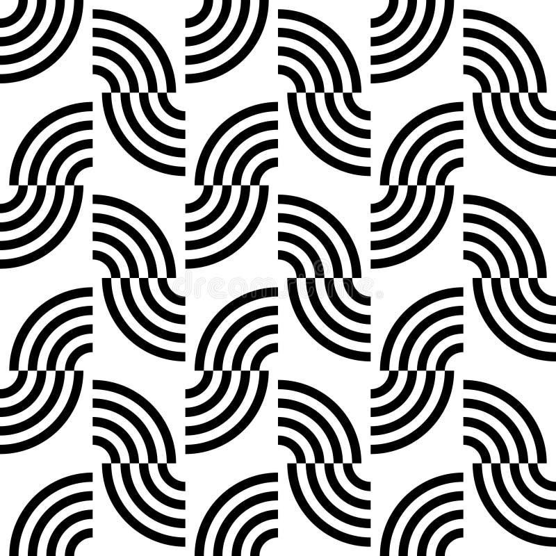 Seamless Curved Shape Pattern Stock Vector - Illustration of decorative ...