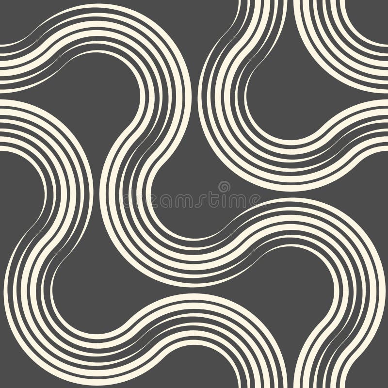 Seamless Curved Stripe Background. Vector Minimalistic Pattern Stock ...