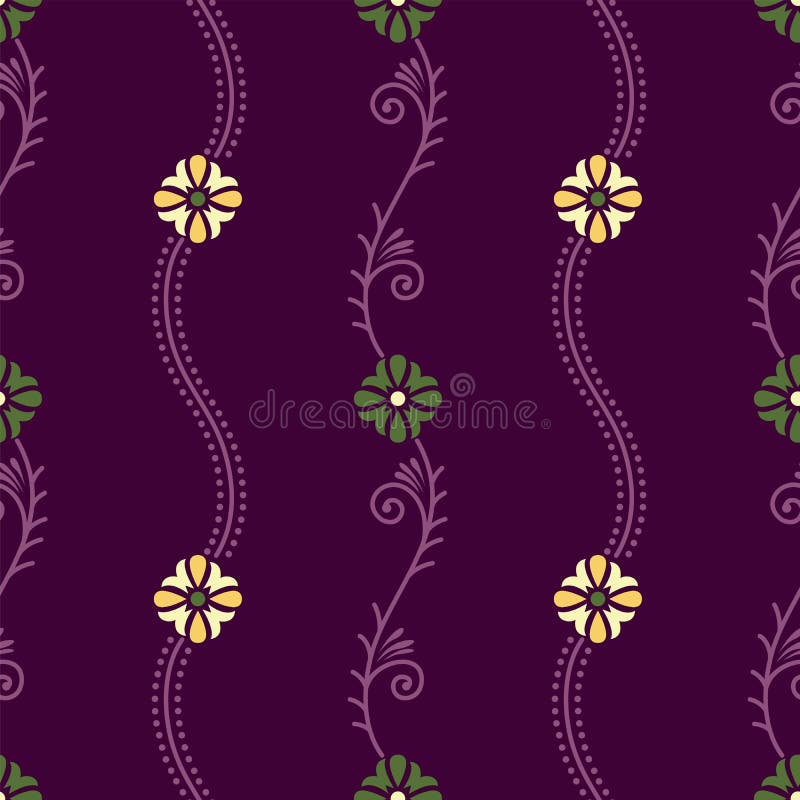 Seamless Curvy Floral Pattern Design Stock Vector - Illustration of ...