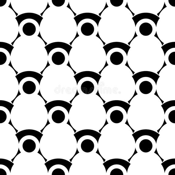 Seamless Curvy Shape Lines with Circles Repeated Design Fabric Textile ...