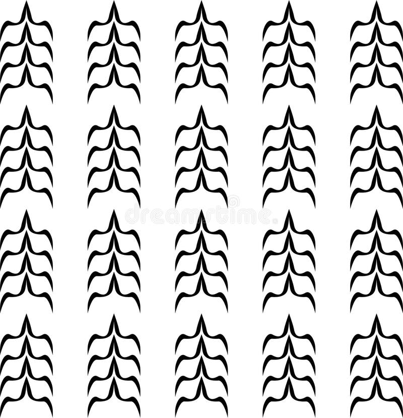 Seamless Curvy Wavy Pattern Repeated Design on White Background Stock ...