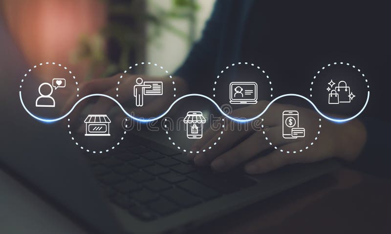 Seamless Customer Experience Concept. Using Laptop for Providing ...