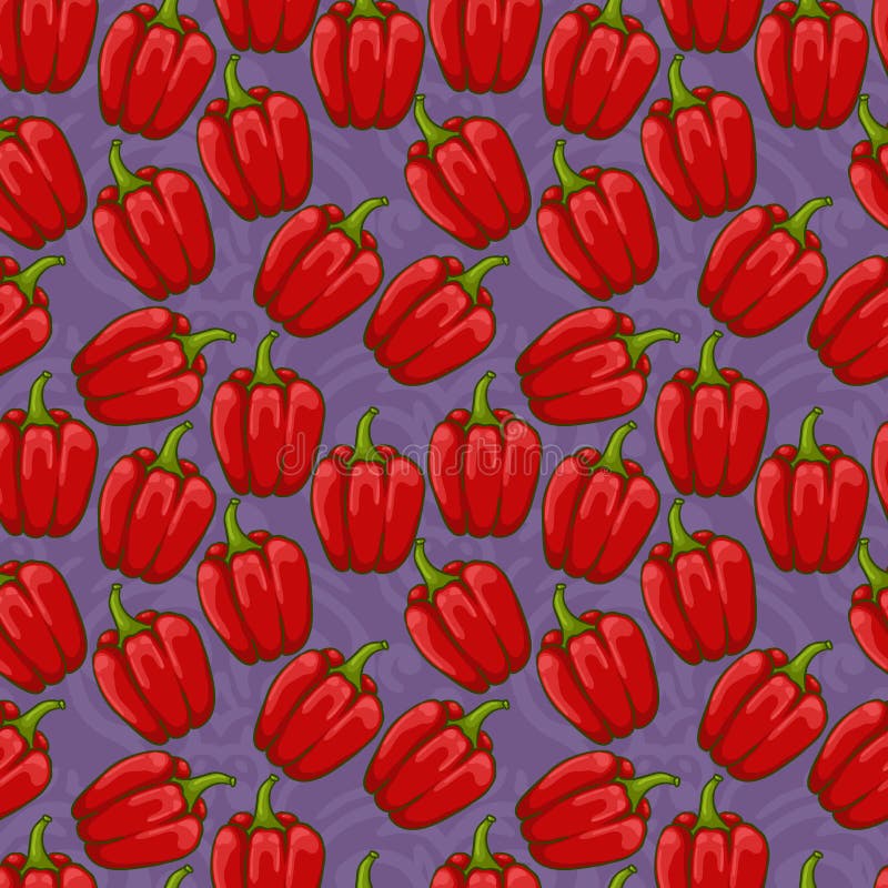Seamless Cute Bell Pepper Pattern Stock Vector - Illustration of summer ...