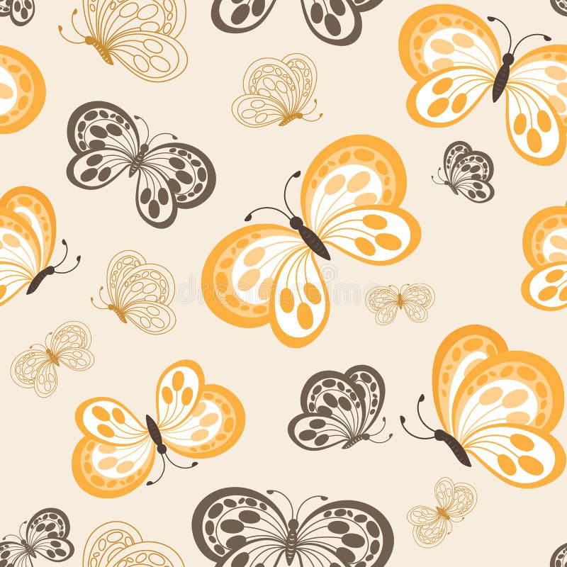 Seamless Cute Butterflies Pattern. Stock Vector - Illustration of ...