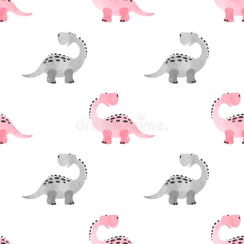 Cute Pink Vector Dinosaur stock vector. Illustration of illustration ...