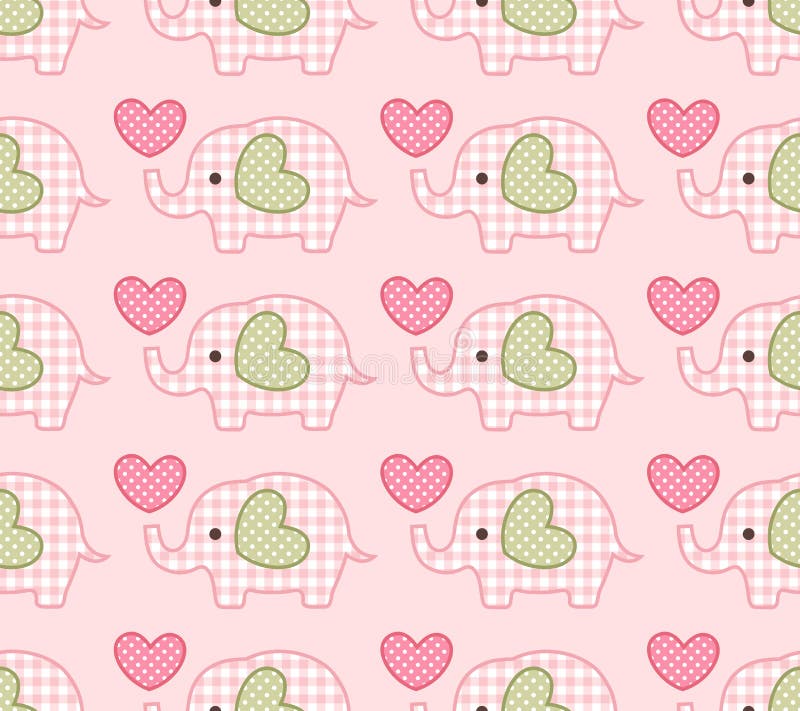 Seamless Cute Elephant Pattern Stock Vector - Illustration of infant ...