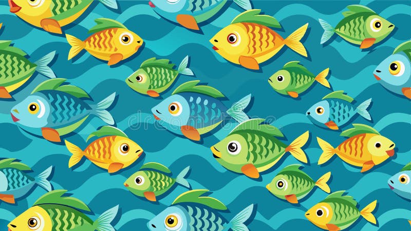 Seamless Cute Fish Patterns Background, Repeating Texture Tiles Stock ...