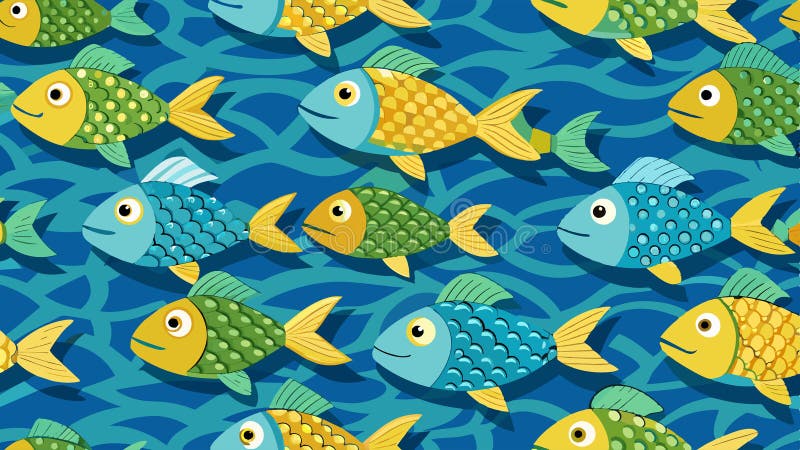 Seamless Cute Fish Patterns Background, Repeating Texture Tiles Stock ...