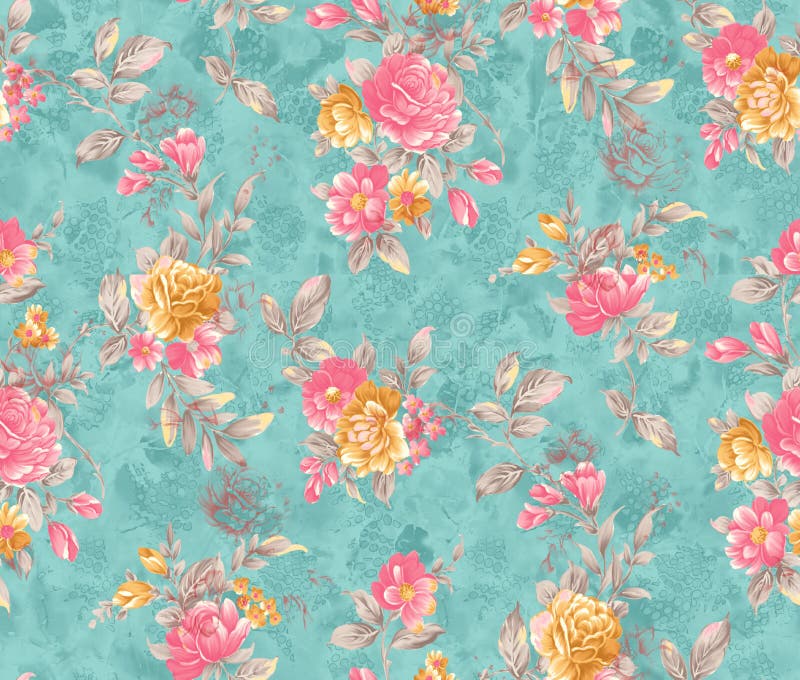 Seamless Cute Floral Pattern Design Stock Illustration - Illustration ...
