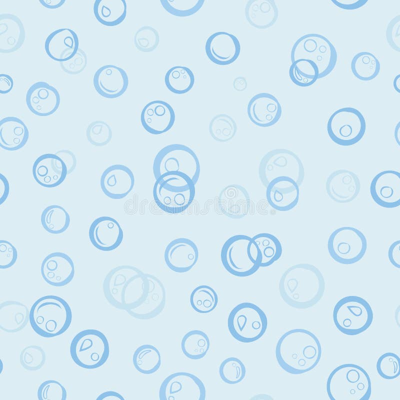 Seamless Cute Hand Draw Blue Bubble Pattern for Background, Paper Wrap ...