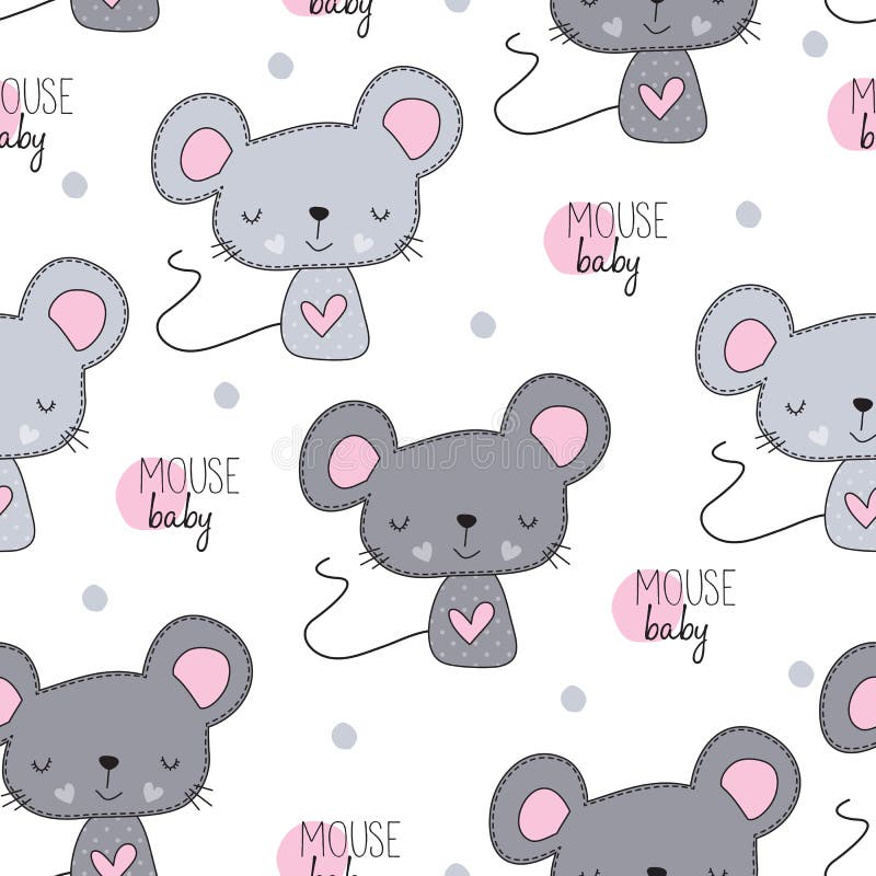 Seamless Cute Mouse Pattern Vector Illustration Stock Vector ...
