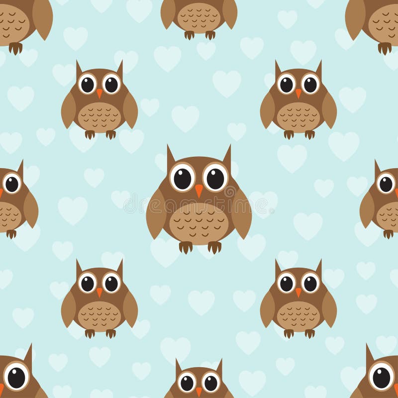 Seamless cute owl pattern stock vector. Illustration of seamless ...