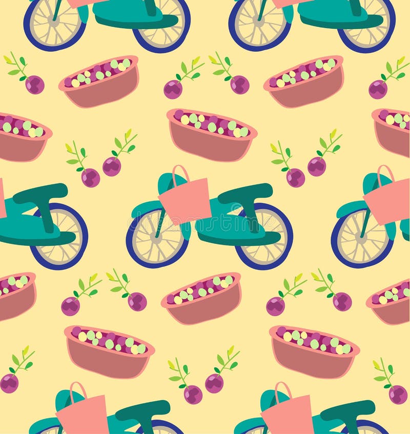 Seamless Cute Pastel Color of Everyday Life Object Stock Illustration ...