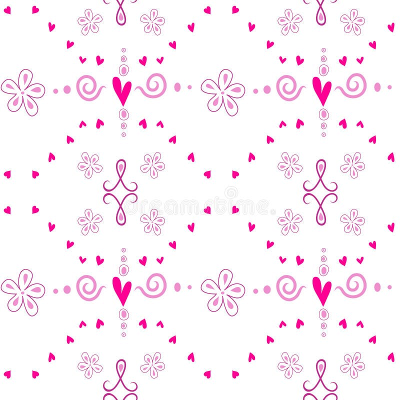 Seamless Cute Spring or Summer Flowers Pattern Stock Vector ...