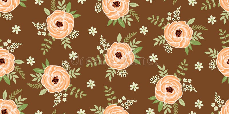 Seamless Cute Spring Floral Wallpaper Stock Vector - Illustration of ...