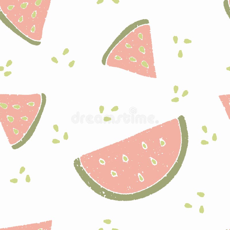 Seamless Cute Watermelon Pattern. Vector Illustration. Stock Vector ...