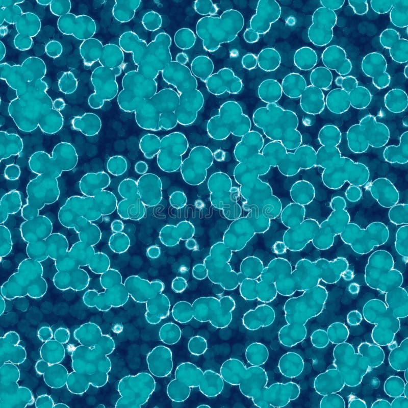Seamless Cyan Microorganisms Pattern Stock Illustration - Illustration ...