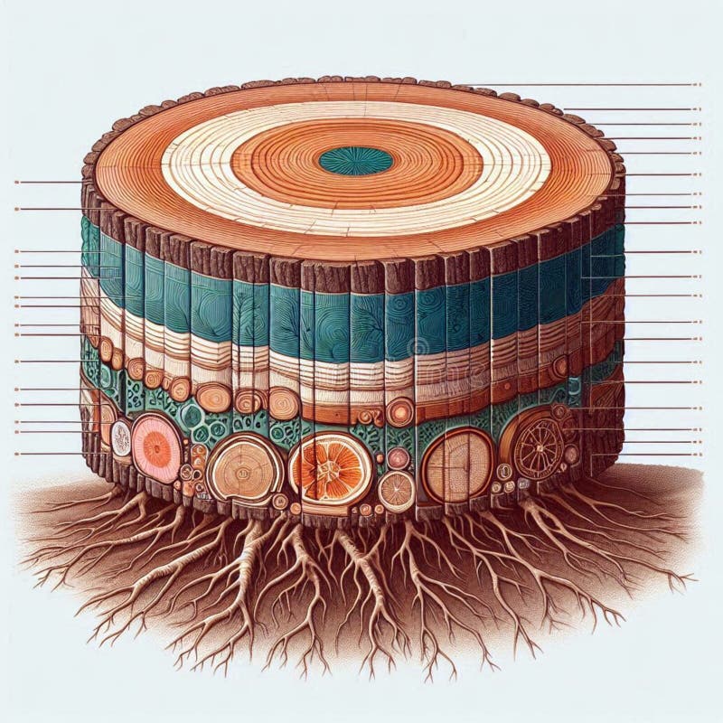 Detailed View of Anatomy of a Tree Stock Illustration - Illustration of ...