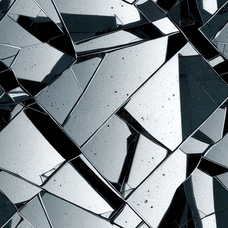 Seamless 3D Illustration of a Broken Mirror Stock Illustration ...